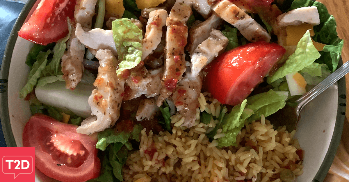 Salad Bowl With Chicken And Rice Recipe